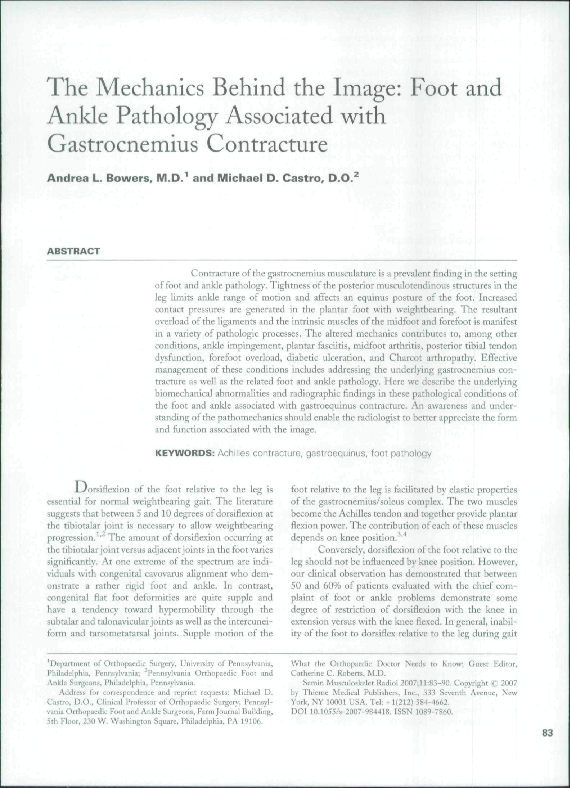 (PDF) The mechanics behind the image: foot and ankle pathology ...