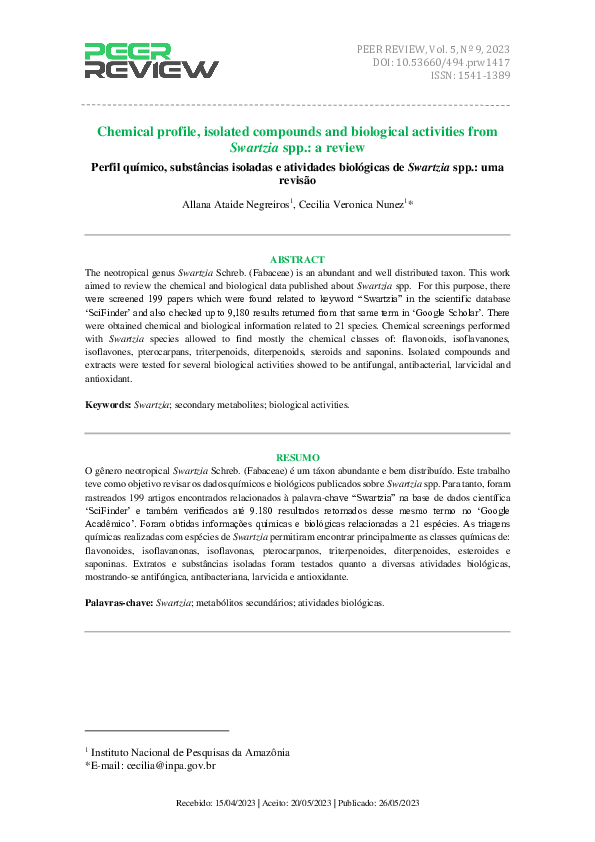 (PDF) Chemical profile, isolated compounds and biological activities ...
