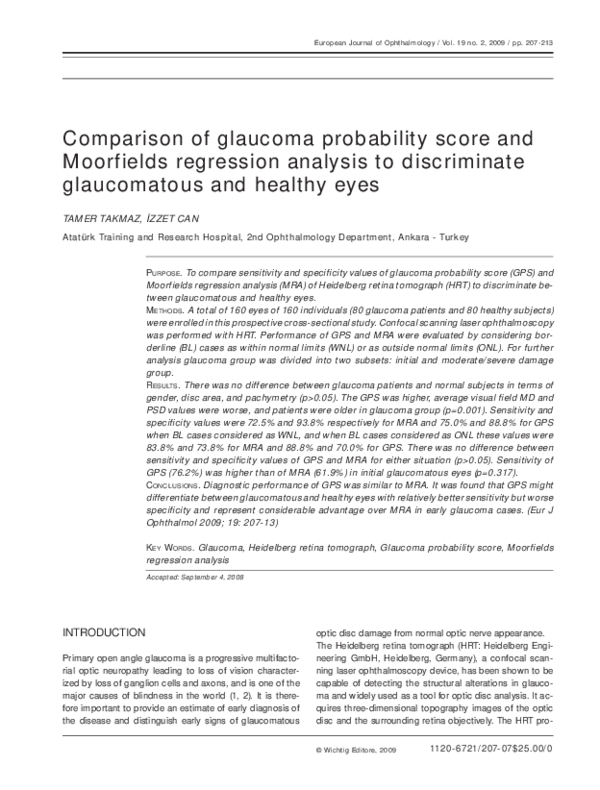 (PDF) Comparison of Glaucoma Probability Score and Moorfields ...