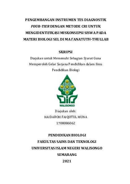 (PDF) Pengembangan instrumen tes diagnostik four-tier dengan metode CRI ...