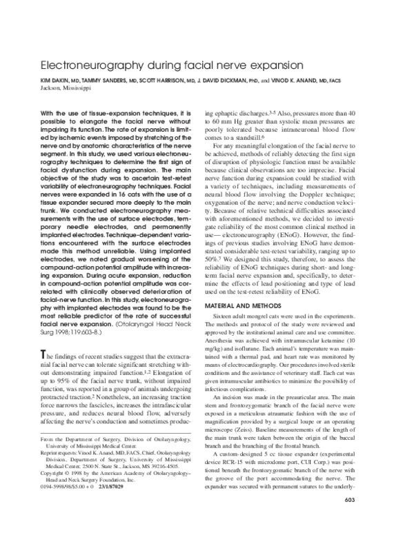(PDF) Electroneurography during facial nerve expansion☆☆☆★