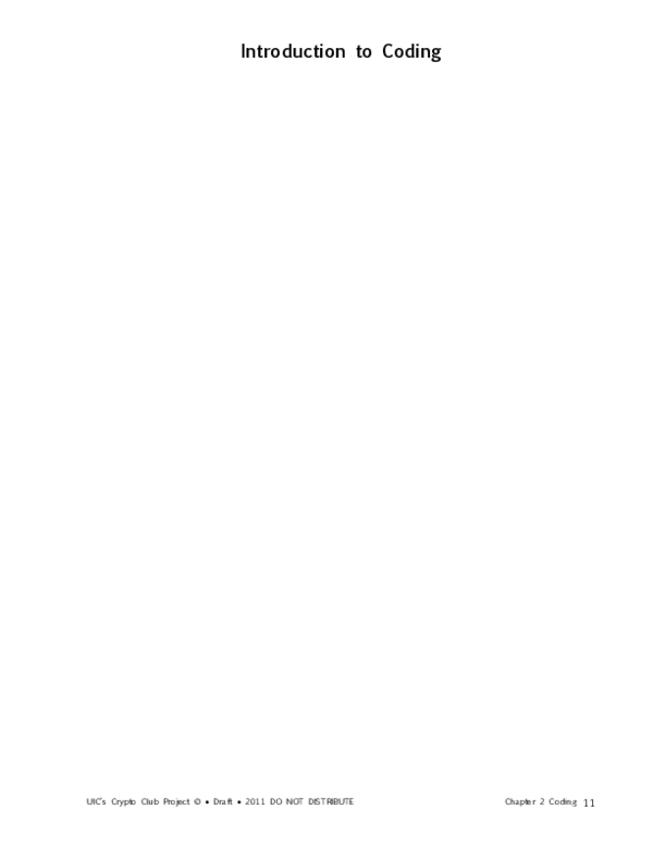 (PDF) Introduction to Coding