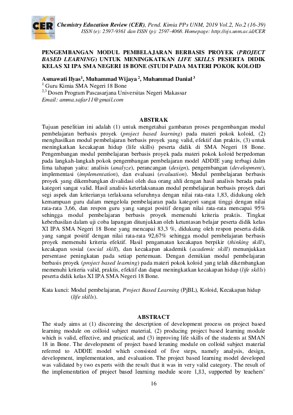 (PDF) Pengembangan Modul Pembelajaran Berbasis Proyek (Project Based ...