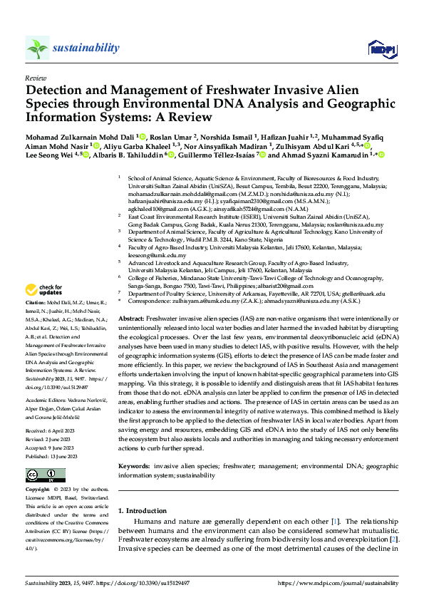 (PDF) Detection and Management of Freshwater Invasive Alien Species through Environmental DNA ...