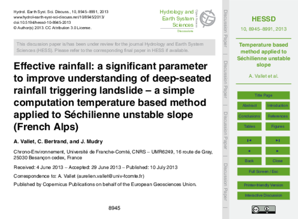 (PDF) Effective rainfall: a significant parameter to improve understanding of deep-seated ...