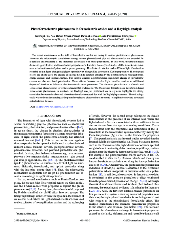 (PDF) Photoferroelectric phenomena in ferroelectric oxides and a ...
