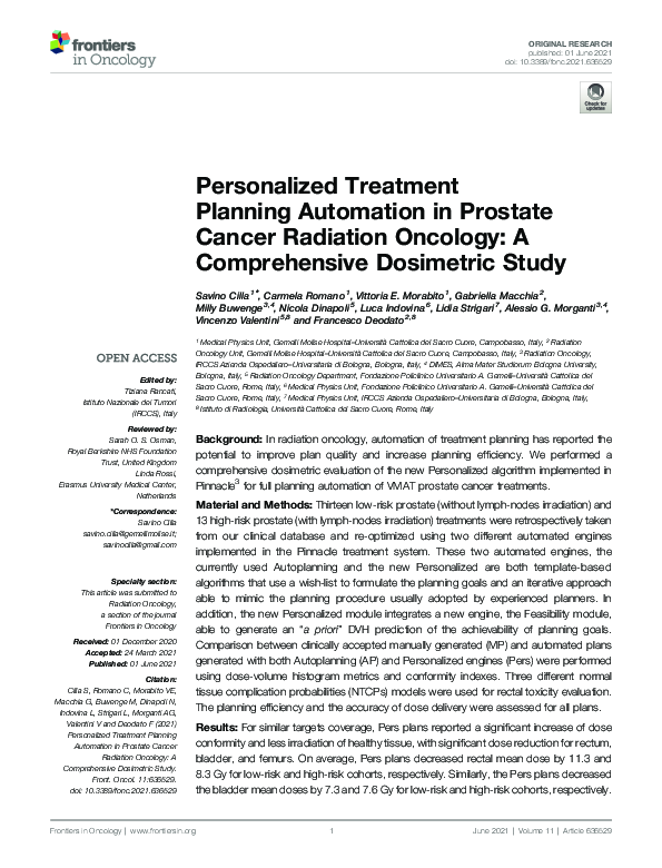 (PDF) Automated Personalization in Prostate Radiation Therapy