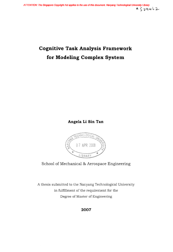 (PDF) Cognitive task analysis framework for modeling complex system | Angela Tan - Academia.edu