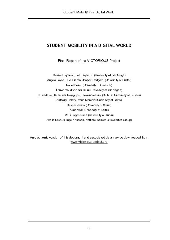 (PDF) Student Mobility on a Digital World