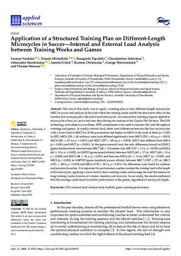 (PDF) Application of a Structured Training Plan on Different-Length ...