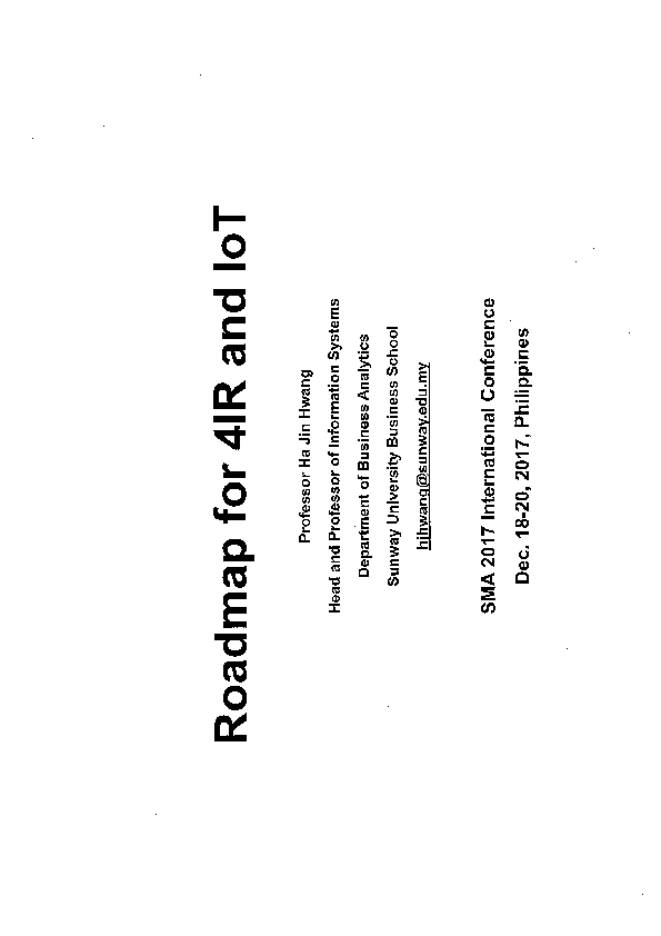(PDF) Roadmap for 4IR and IoT