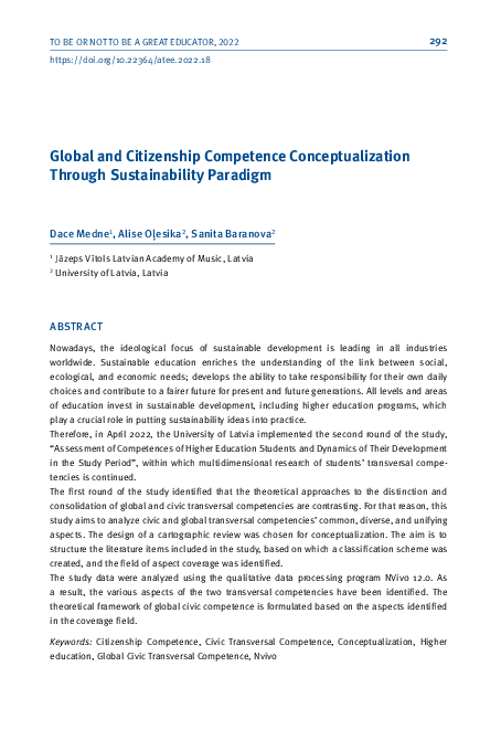 (PDF) Global and Citizenship Competence Conceptualization Through ...