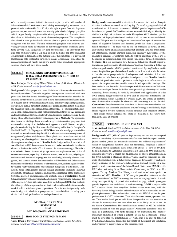 (PDF) Screening tools for MCI