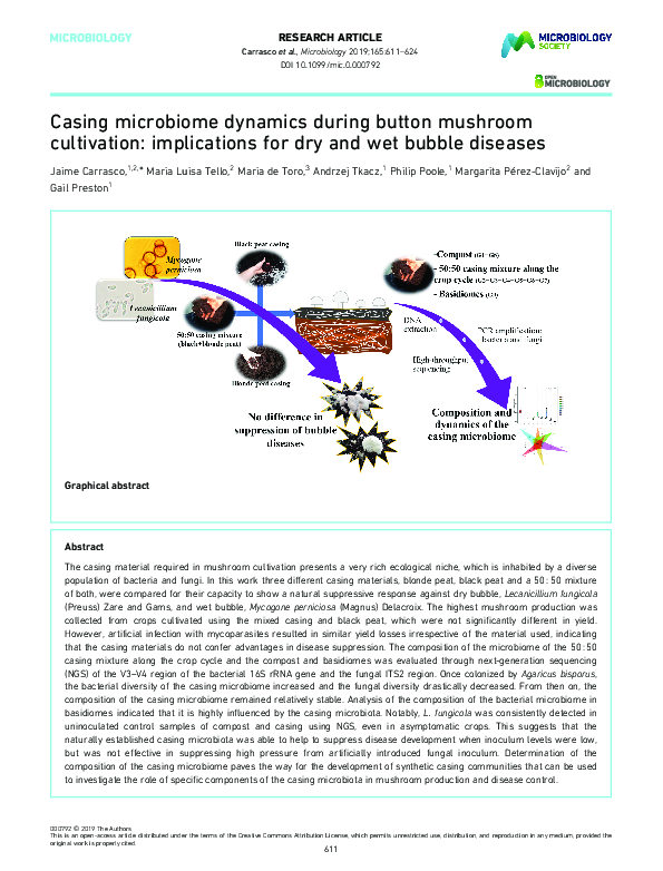 (PDF) Casing microbiome dynamics during button mushroom cultivation ...