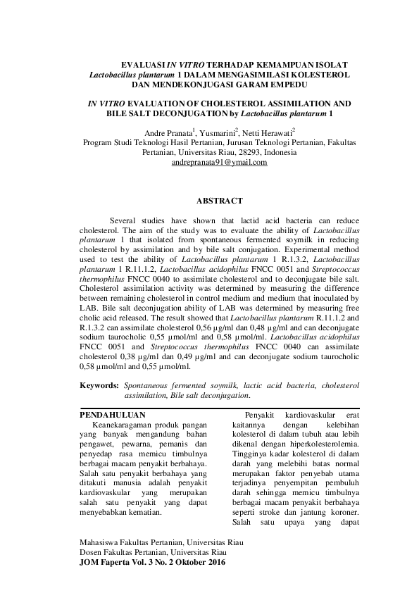 (PDF) EVALUASI IN VITRO TERHADAP KEMAMPUAN ISOLAT Lactobacillus ...