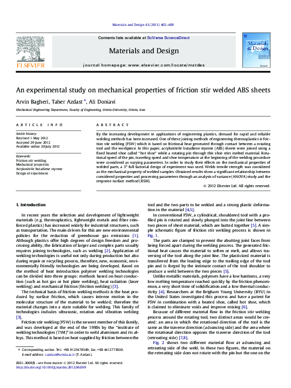 (PDF) An experimental study on mechanical properties of friction stir ...
