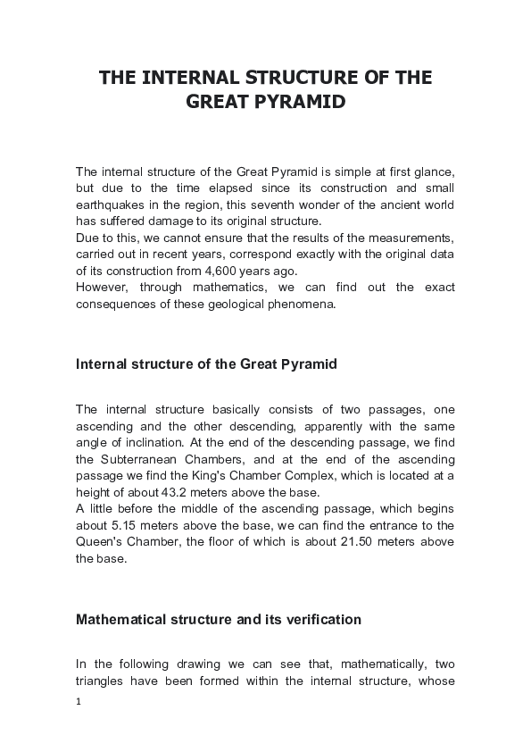 (DOC) THE INTERNAL STRUCTURE OF THE GREAT PYRAMID