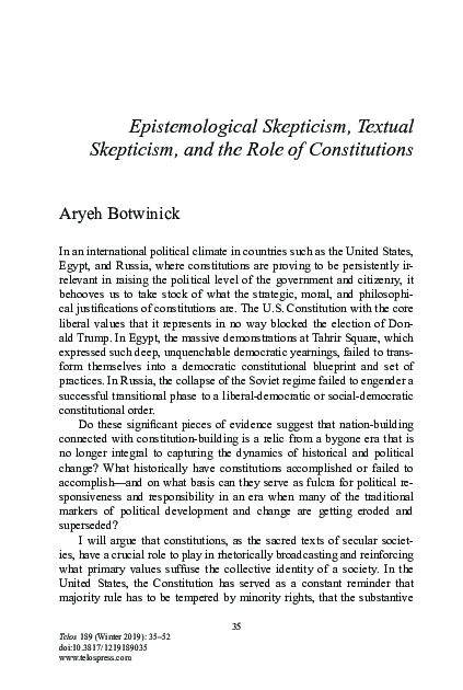(PDF) Epistemological Skepticism, Textual Skepticism, and the Role of ...