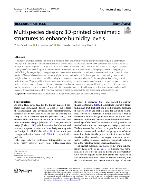 (PDF) Multispecies design: 3D-printed biomimetic structures to enhance ...