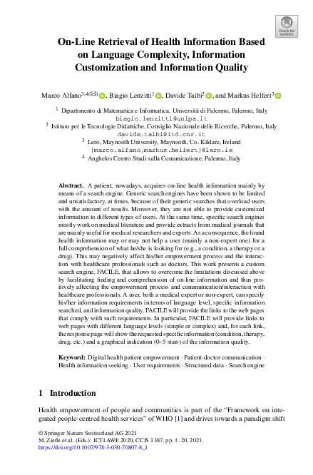 (PDF) On-Line Retrieval of Health Information Based on Language Complexity, Information ...