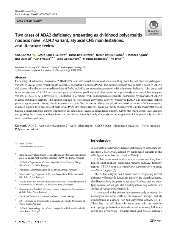 (PDF) Two cases of ADA2 deficiency presenting as childhood polyarteritis nodosa: novel ADA2 ...