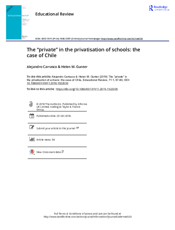 (PDF) The “private” in the privatisation of schools: the case of Chile