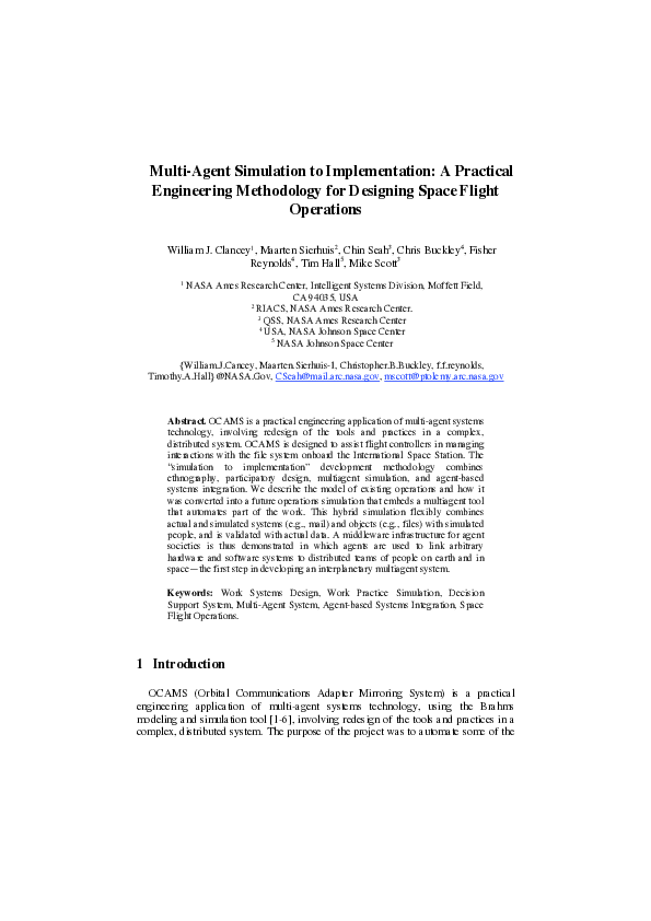 (PDF) Multi-agent Simulation to Implementation: A Practical Engineering Methodology for ...
