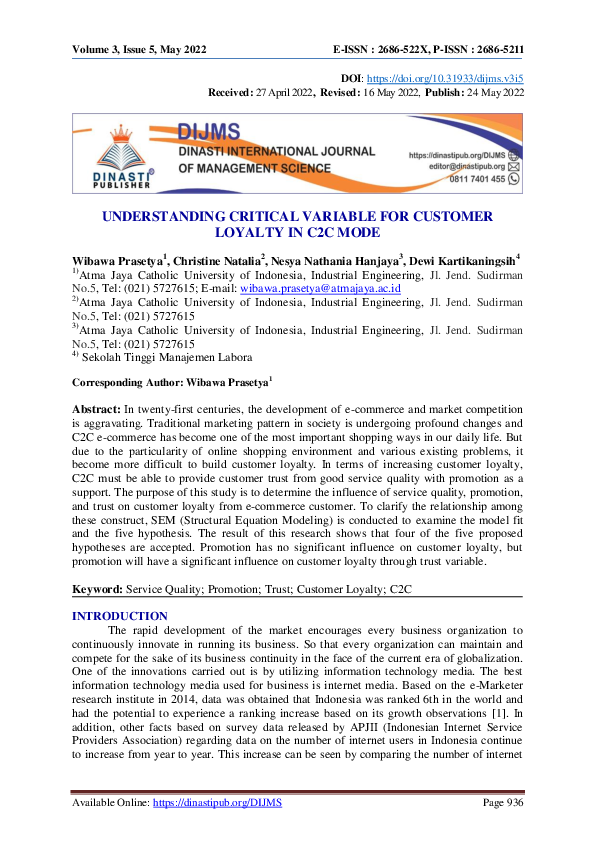 (PDF) Key Factors Affecting C2C Customer Loyalty