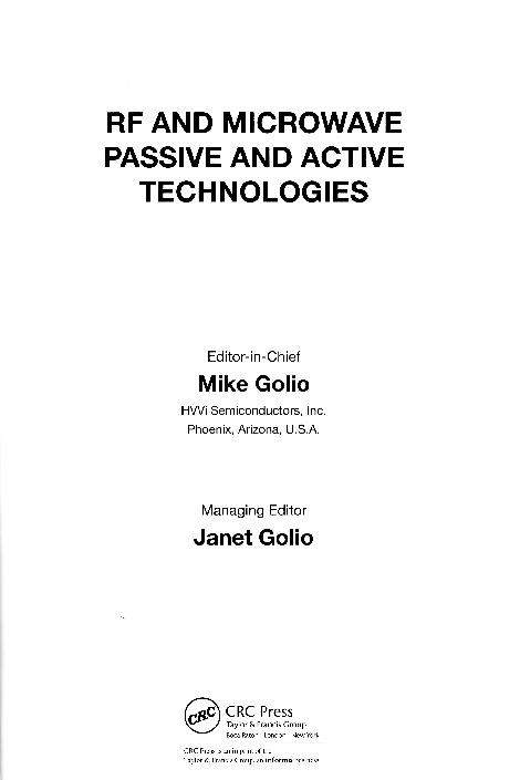(PDF) RF and Microwave Passive and Active Technologies