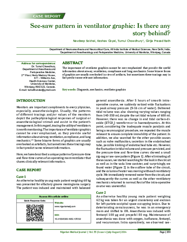 (PDF) See-saw pattern in ventilator graphic: Is there any story behind?