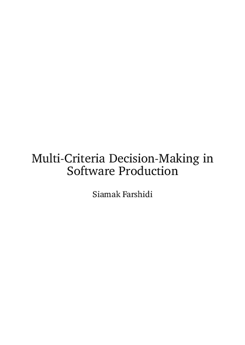 (PDF) Multi-Criteria Decision-Making in Software Production
