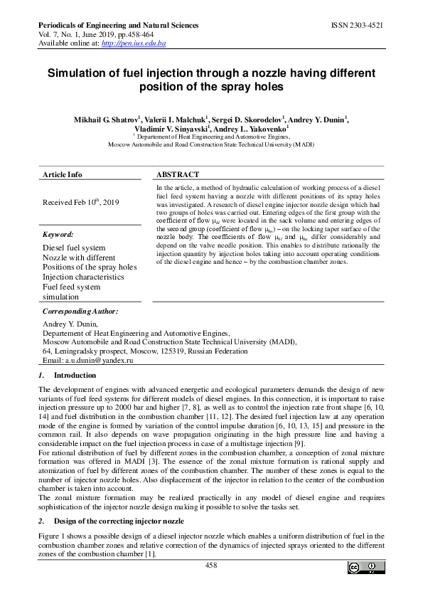 (PDF) Simulation of fuel injection through a nozzle having different ...