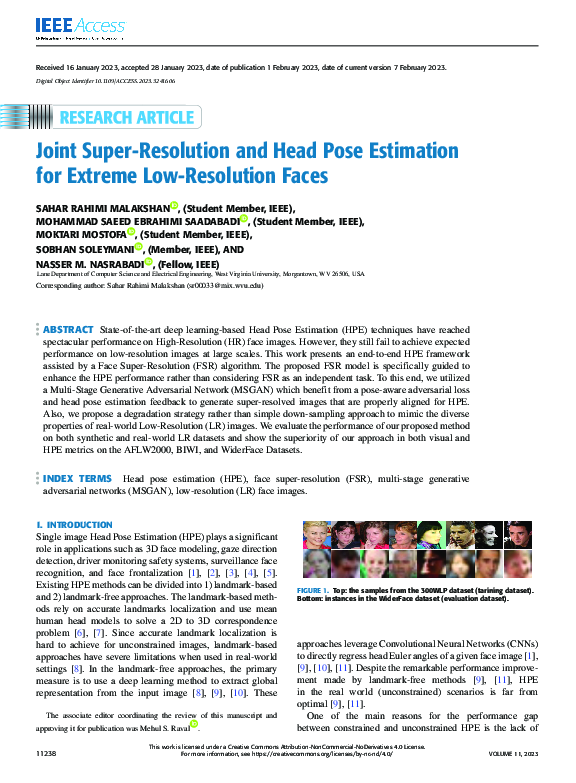 (PDF) Joint Super-Resolution and Head Pose Estimation for Extreme Low-Resolution Faces