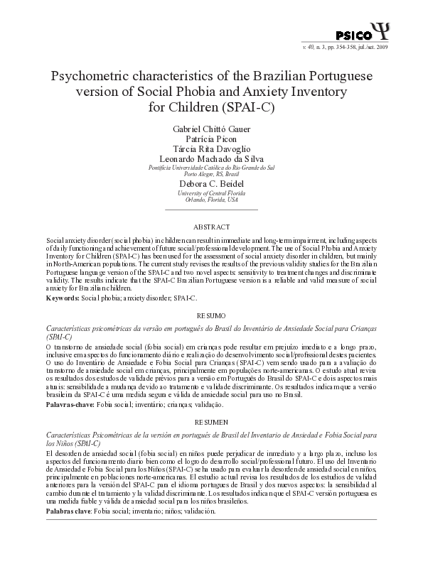 (PDF) Psychometric characteristics of the brazilian portuguese version ...