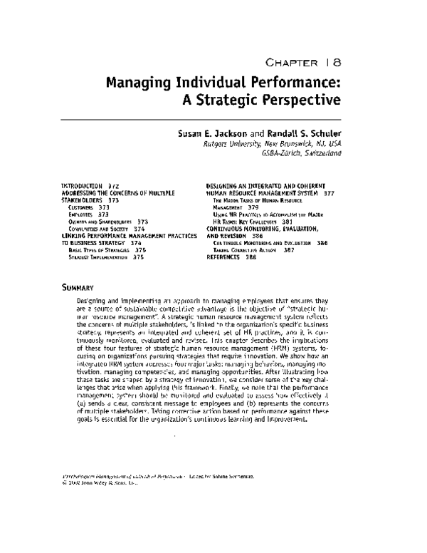 (PDF) Managing Individual Performance: A Strategic Perspective