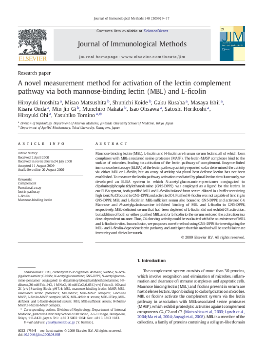 (PDF) A novel measurement method for activation of the lectin ...