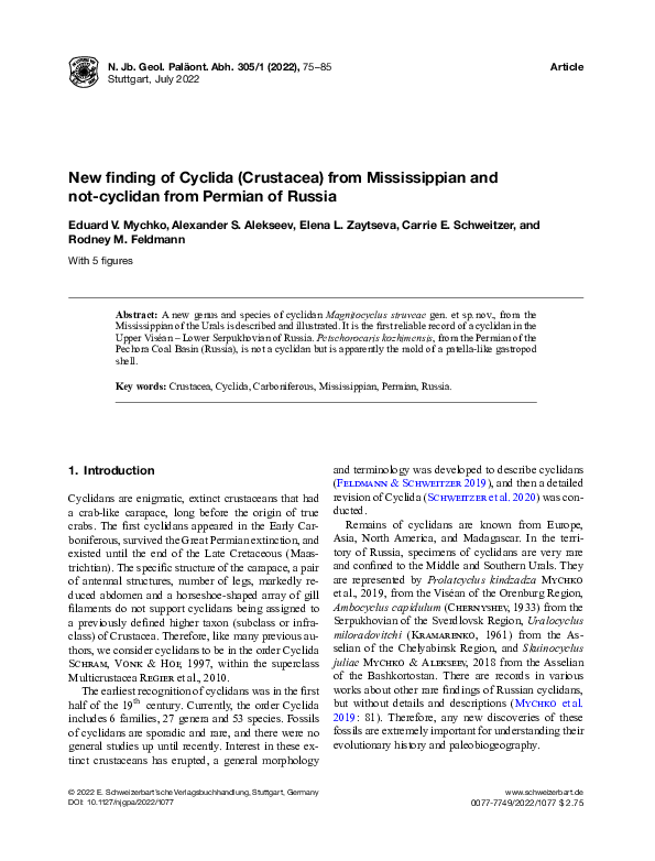 (PDF) New finding of Cyclida (Crustacea) from Mississippian and not ...