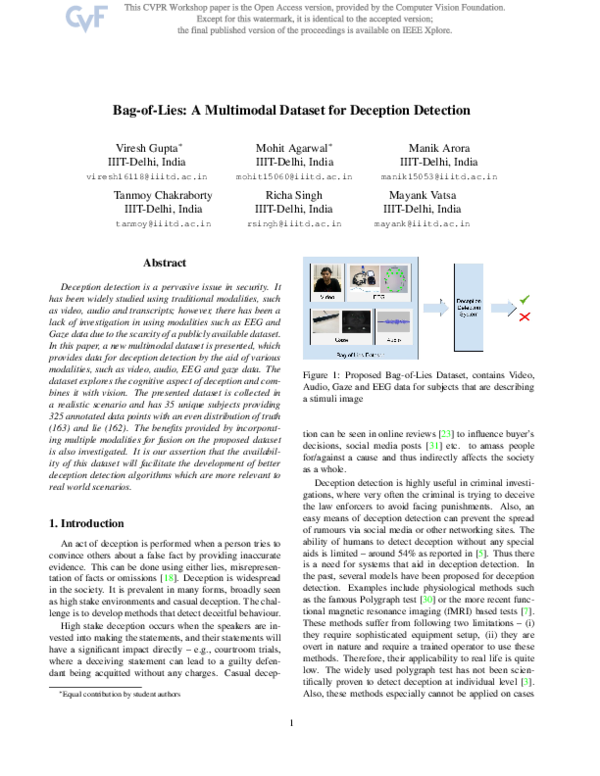 (PDF) Bag-of-Lies: A Multimodal Dataset for Deception Detection