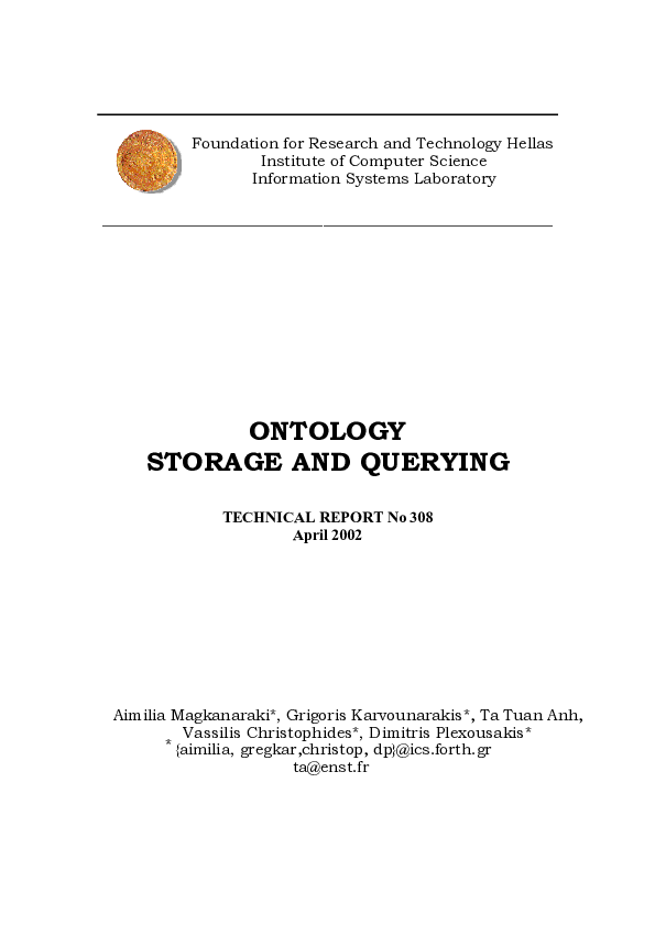 (PDF) Storage and Querying | Vassilis Christophides - Academia.edu