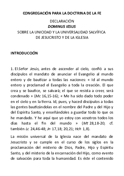 (DOC) Dominus Iesus