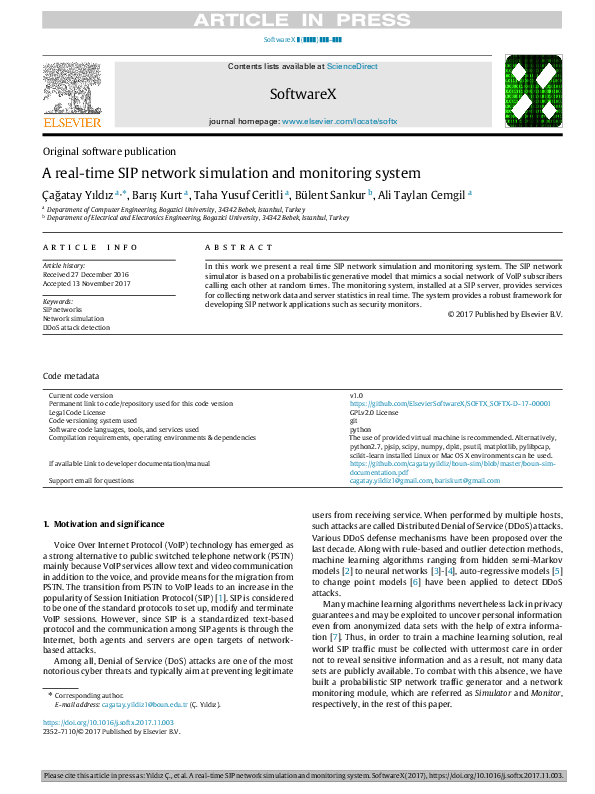 (PDF) A real-time SIP network simulation and monitoring system