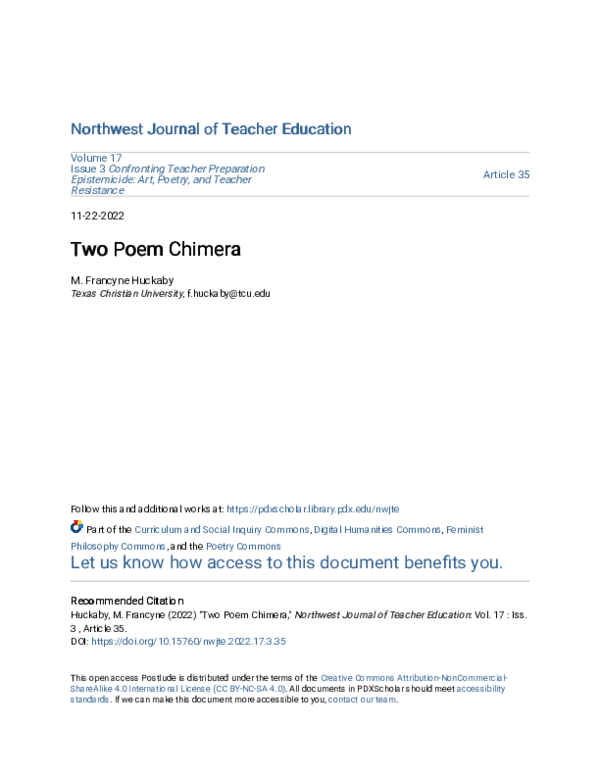 (PDF) Two Poem Chimera