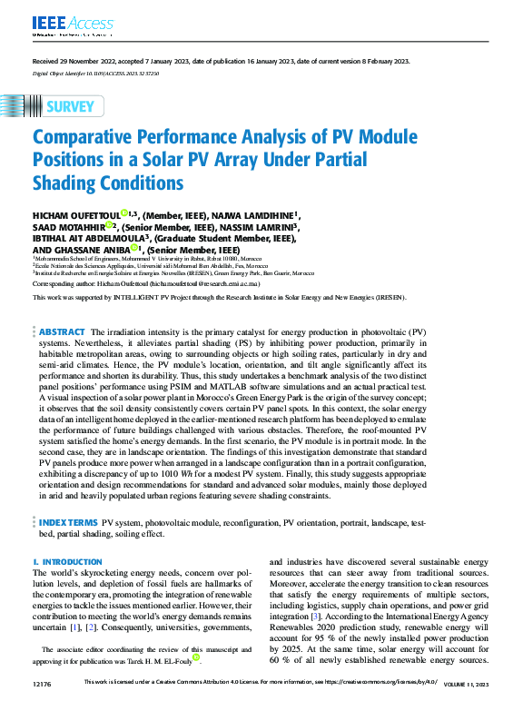 (PDF) Comparative Performance Analysis of PV Module Positions in a Solar PV Array Under Partial ...