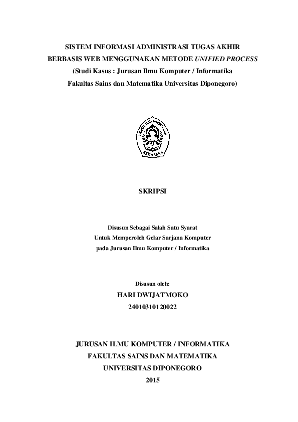 (PDF) Sistem Informasi Administrasi Tugas Akhir Berbasis Web ...