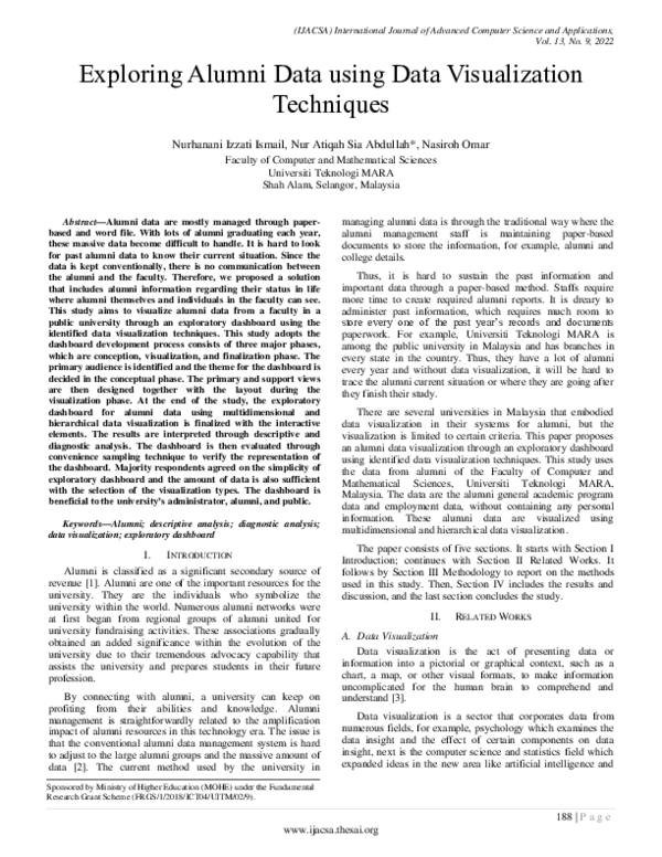(PDF) Exploring Alumni Data using Data Visualization Techniques