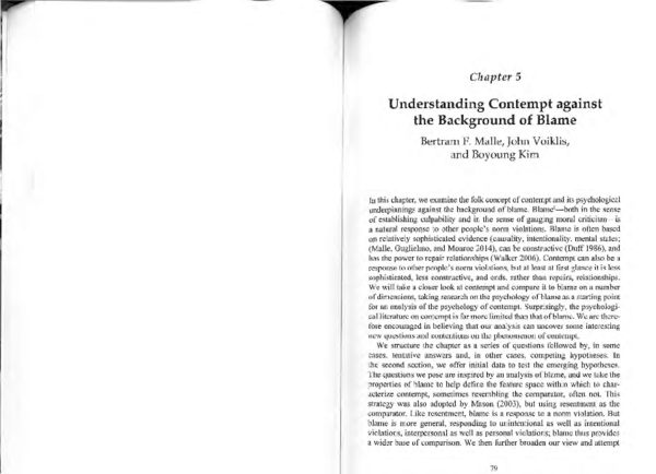 (PDF) Understanding Contempt against the Background of Blame