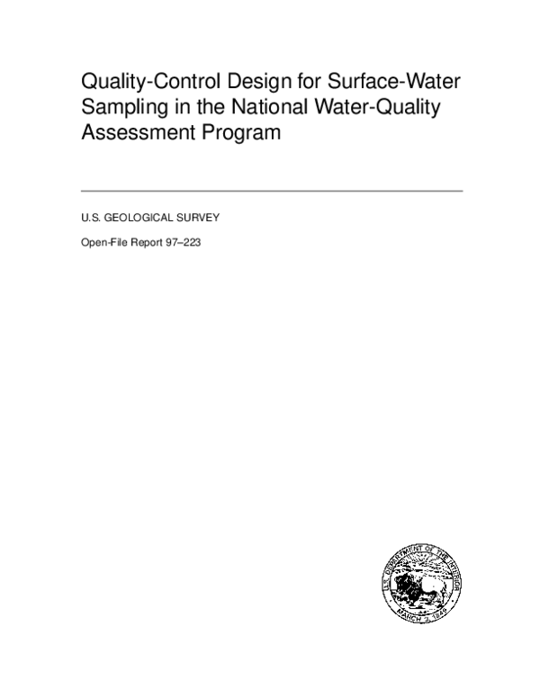 (PDF) Quality-control design for surface-water sampling in the National ...