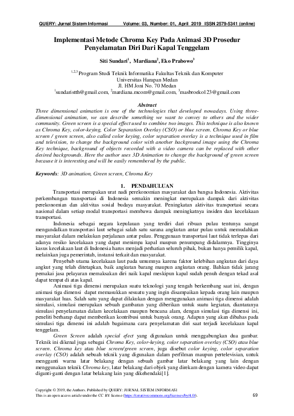 (PDF) Implementasi Metode Chroma Key Pada Animasi 3D Prosedur Penyelamatan Diri Dari Kapal ...