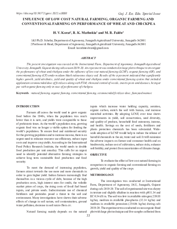 (PDF) Influence of Low Cost Natural Farming, Organic Farming and ...