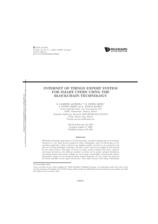 (PDF) Smart City IoT Expert System with Blockchain